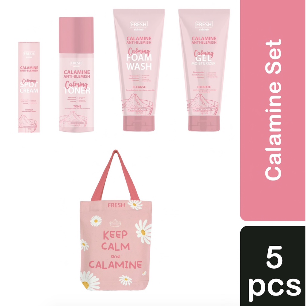 FRESH Calamine Set (Foam Wash + Toner + Spot Cream + Gel Moisturizer ...