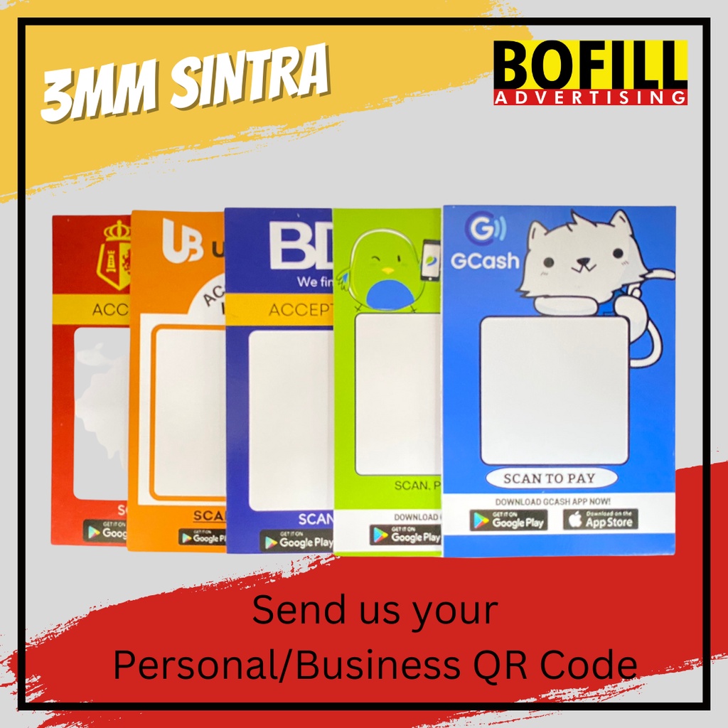 SCAN TO PAY QR Code on Sintra Board with Standee | Shopee Philippines