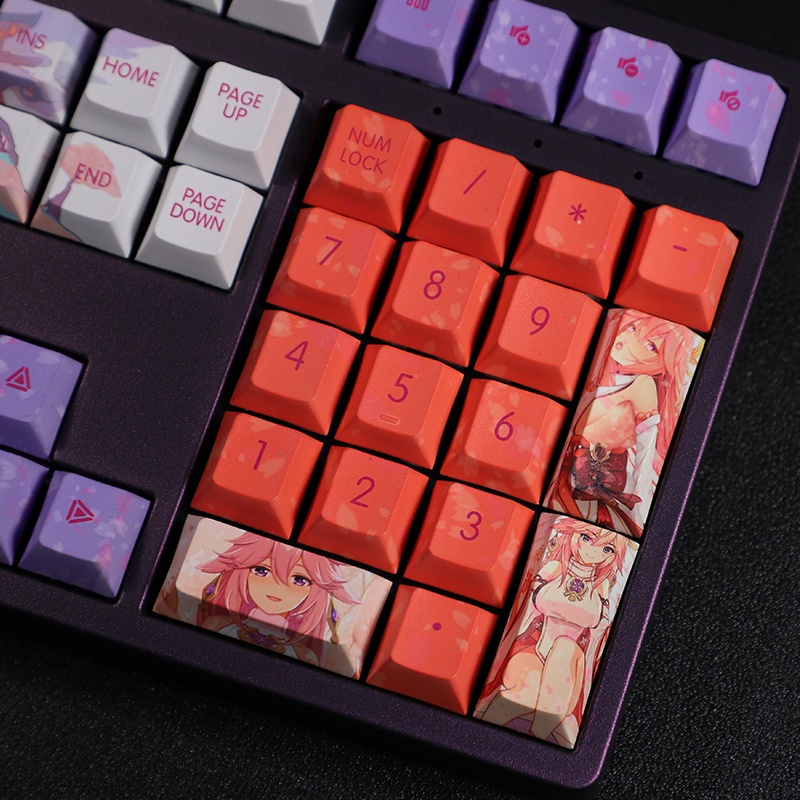 Yae Miko Keycap Cherry Profile Genshin Impact Theme Anime PBT Dye ...