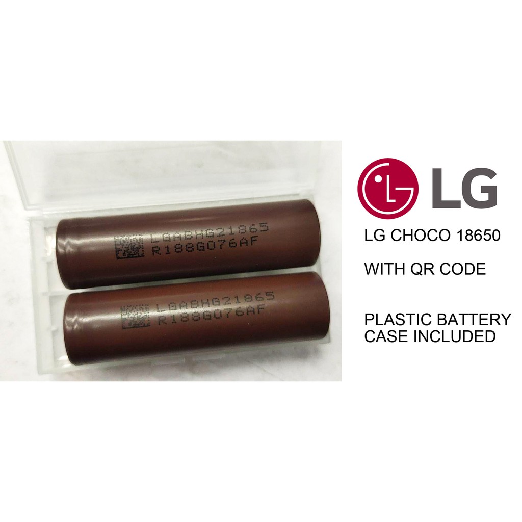 LG Choco LGHG2 18650 3.7v Rechargeable Battery QR Code(1 Pair) (2Pcs) 1 ...