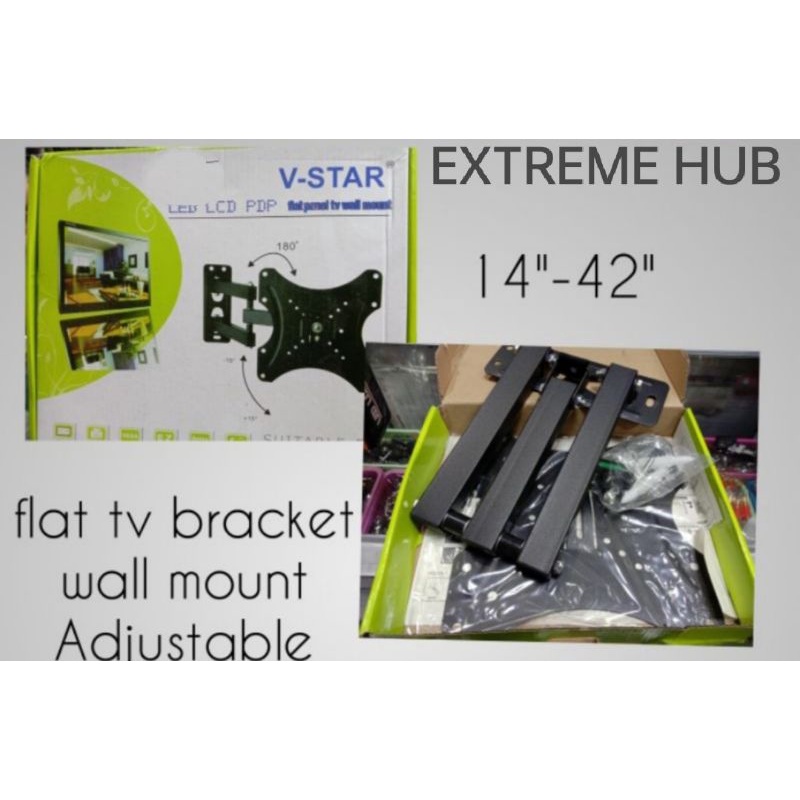 UNIVERSAL 14" - 42" ADJUSTABLE TV WALL MOUNT BRACKET | Shopee Philippines