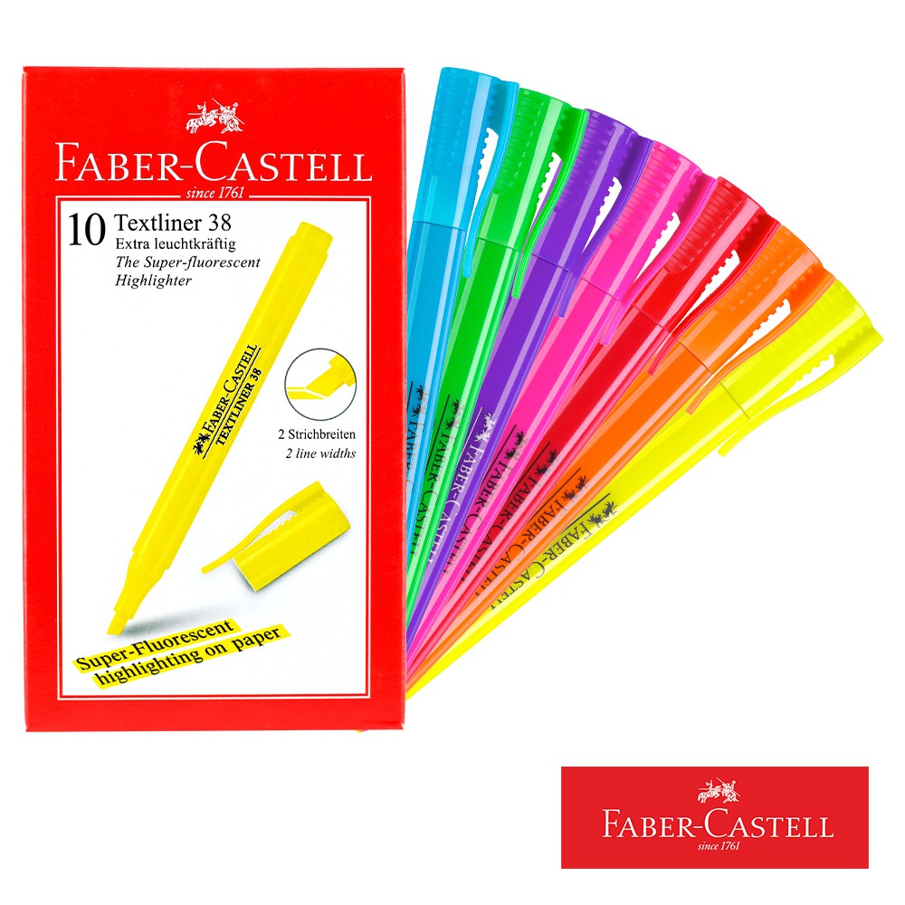 Faber-Castell Textliner 38 Highlighter 10PCS/BOX | Shopee Philippines