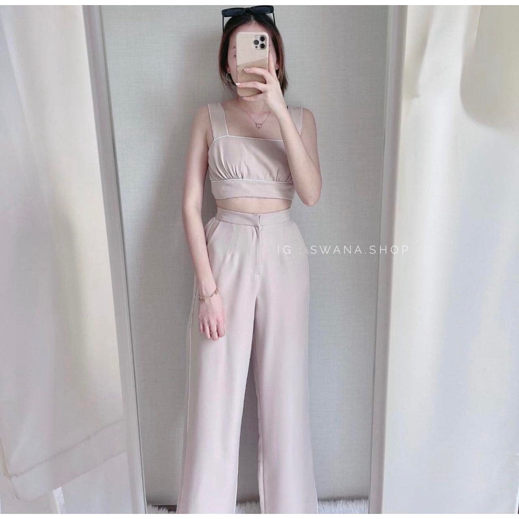 3159 Crop Top Terno Pants | Shopee Philippines