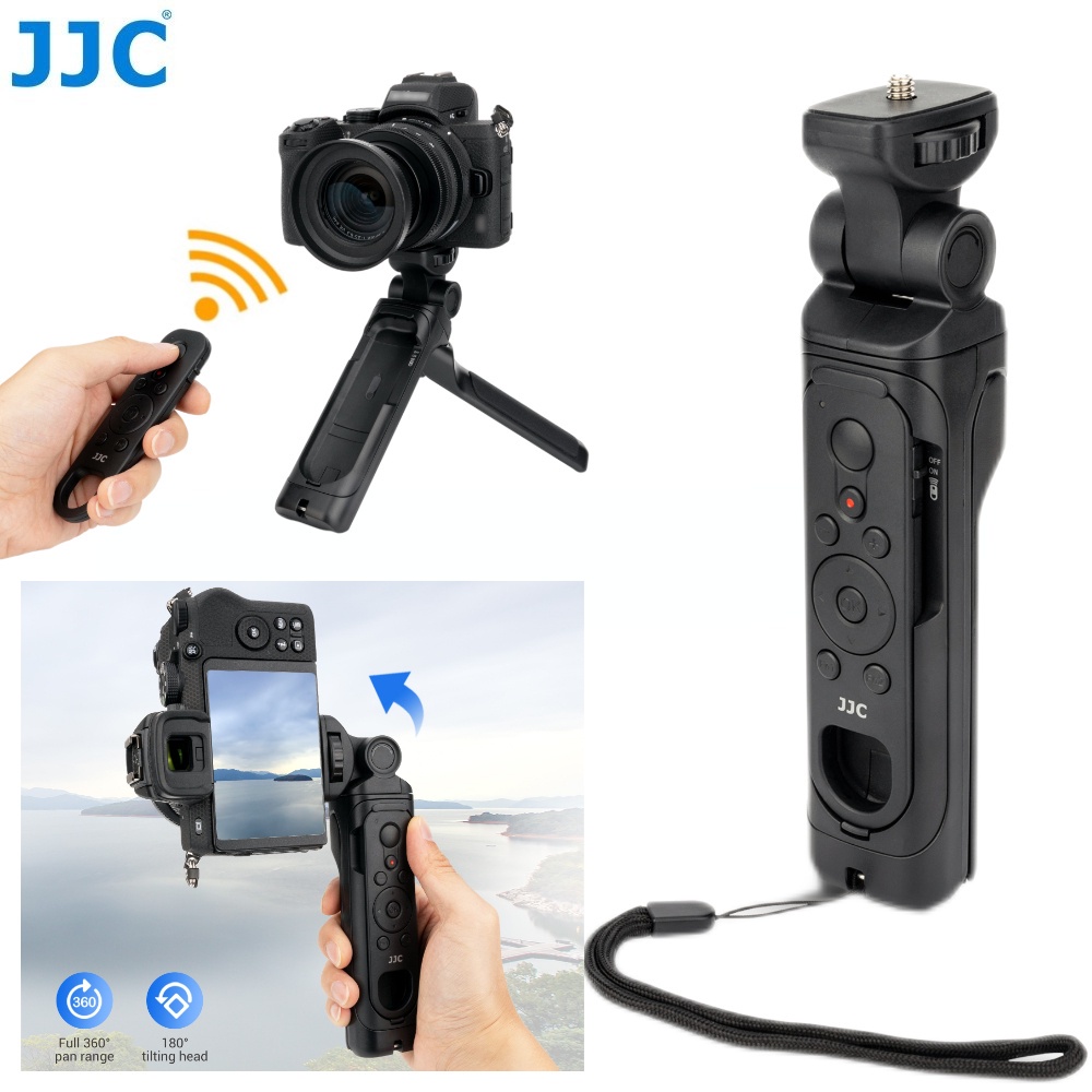 JJC TP-N1 Mini Tripod Grip with Bluetooth Wireless Remote Control for Nikon Z fc, Z30, Z50, Z6II ...