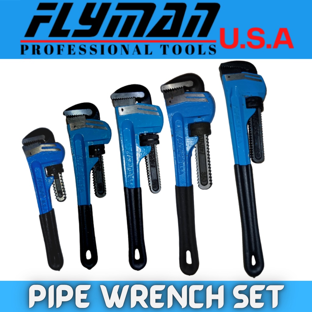 Capulong Street Flyman Pipe wrench Set 8 10 12 14 18 Spanner Stillson ...