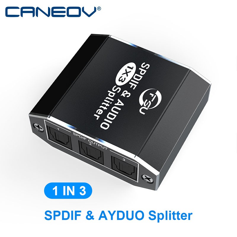 1 in 3 Out Digital SPDIF Toslink Optical Fiber Audio Splitter 1x3 with ...