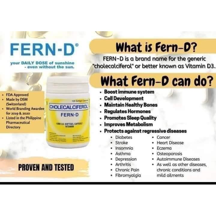 Authentic FERN D BY I-FERN 60/120 Capsules Expiry 2023 | Shopee Philippines