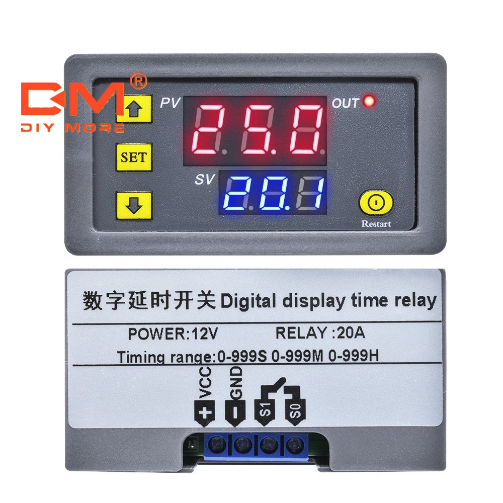 DIYMORE Dc 12v 10a 1500w Time Timing Delay Relay Module Cycle Timer Digital Led Dual Display 0 ...