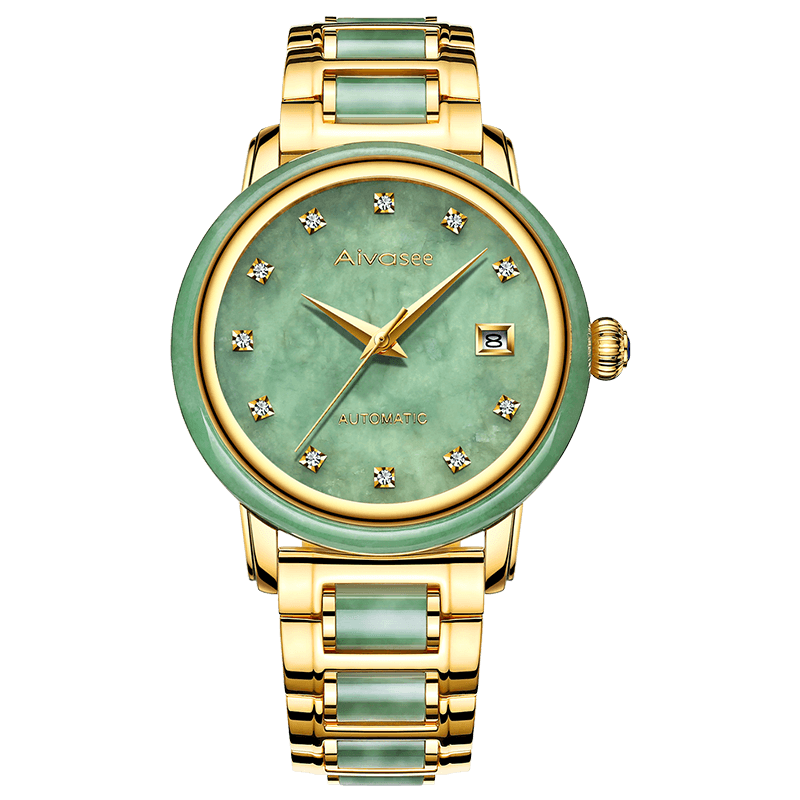 Ai Huashi Watch Women's Mechanical Watch Automatic Jade Jade Gold Watch ...