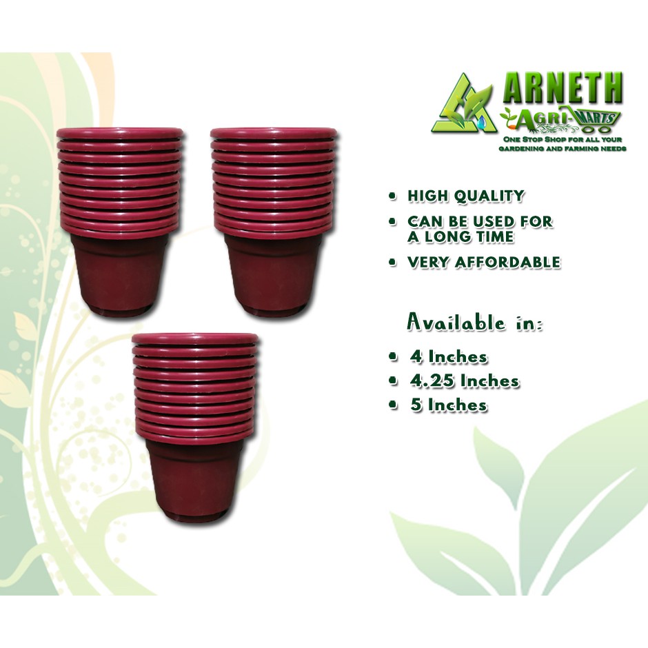 RED ROUND POT / PLANT POTS / POTS FOR PLANTS 10 PCS (SMALL) | Shopee ...