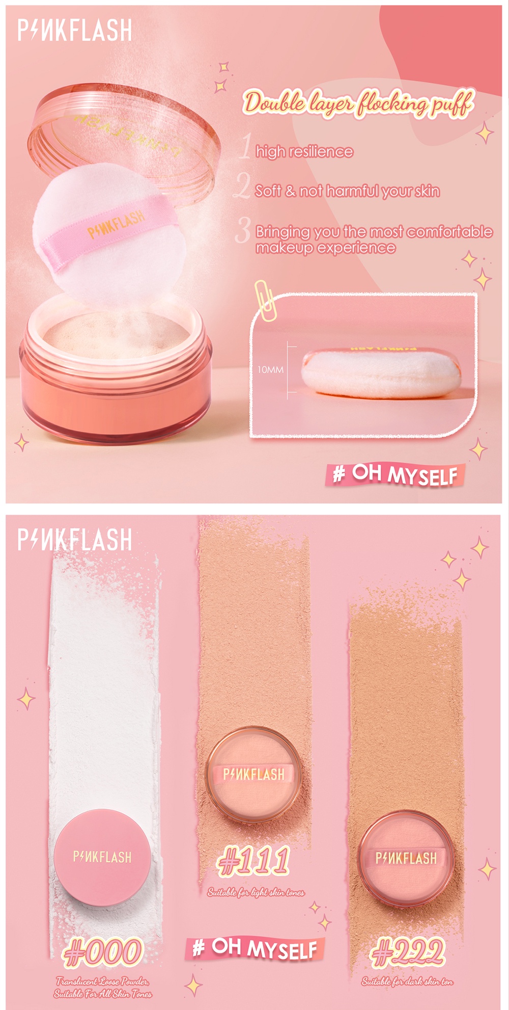 PINKFLASH OhMySelf Loose Setting Powder Oil Control Matte Lightweight ...