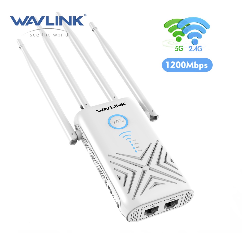 Wavlink Ac1200 High Power Dual Band Wi-Fi Gigabit Range Extender ...