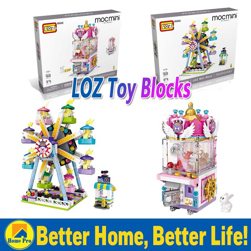 LOZ Micro Building Block Friends Amusement Park Ferris Wheel Carousel ...