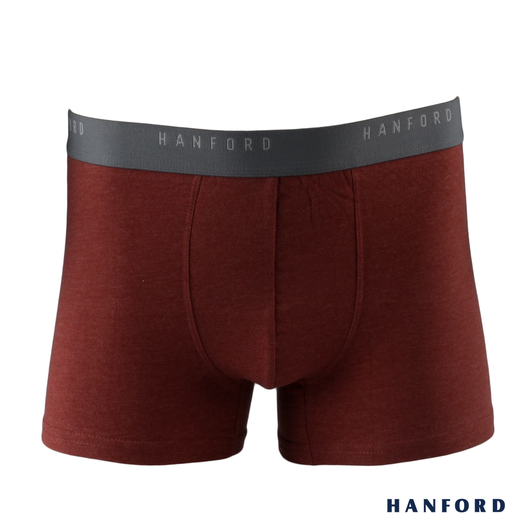 Hanford Men Cotton w/ Spandex Boxer Briefs Sawyer - Maroon Melange ...