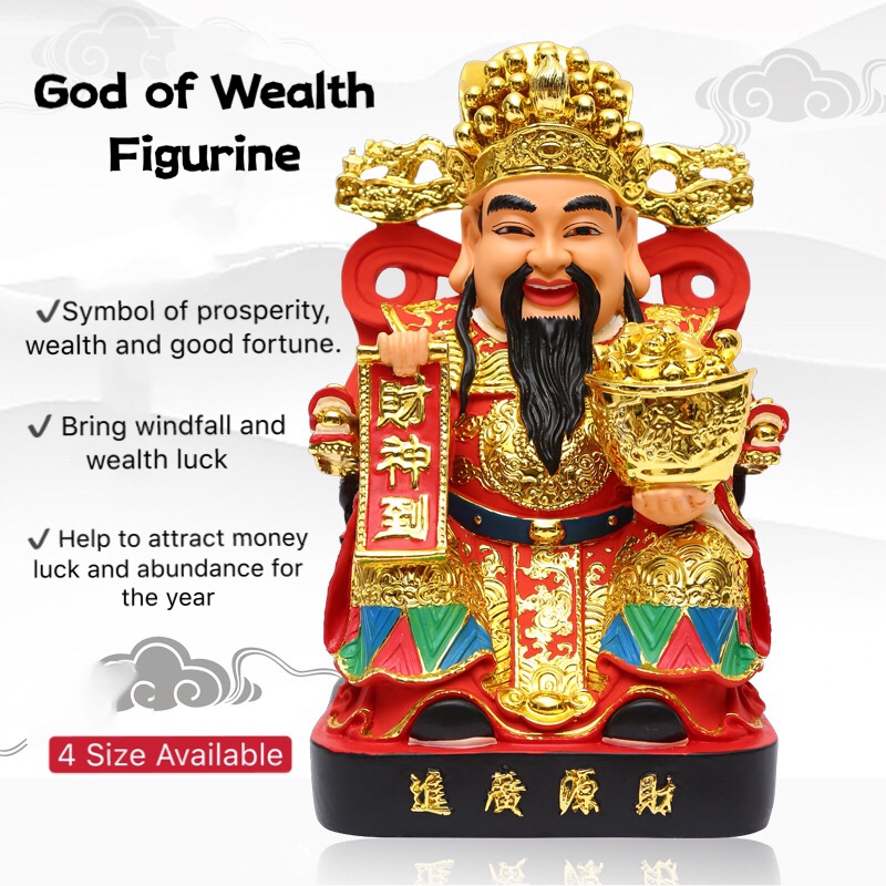 Fengshui God Of Wealth Figurine to Attract Wealth Cai Shen Figurine ...