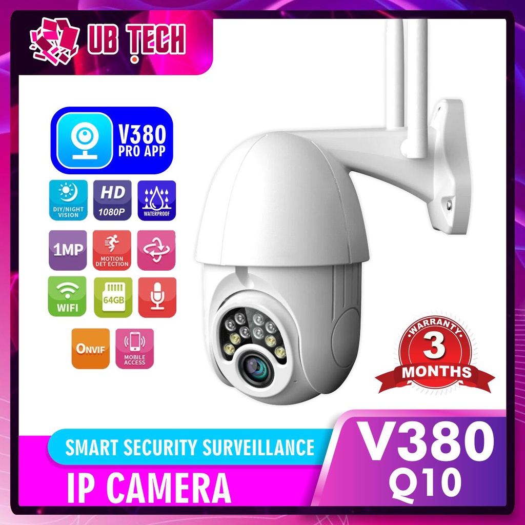 V380 Q10 10 LED IR IP CAM WIFI Wireless Camera Monitor 1080p HD Dome ...