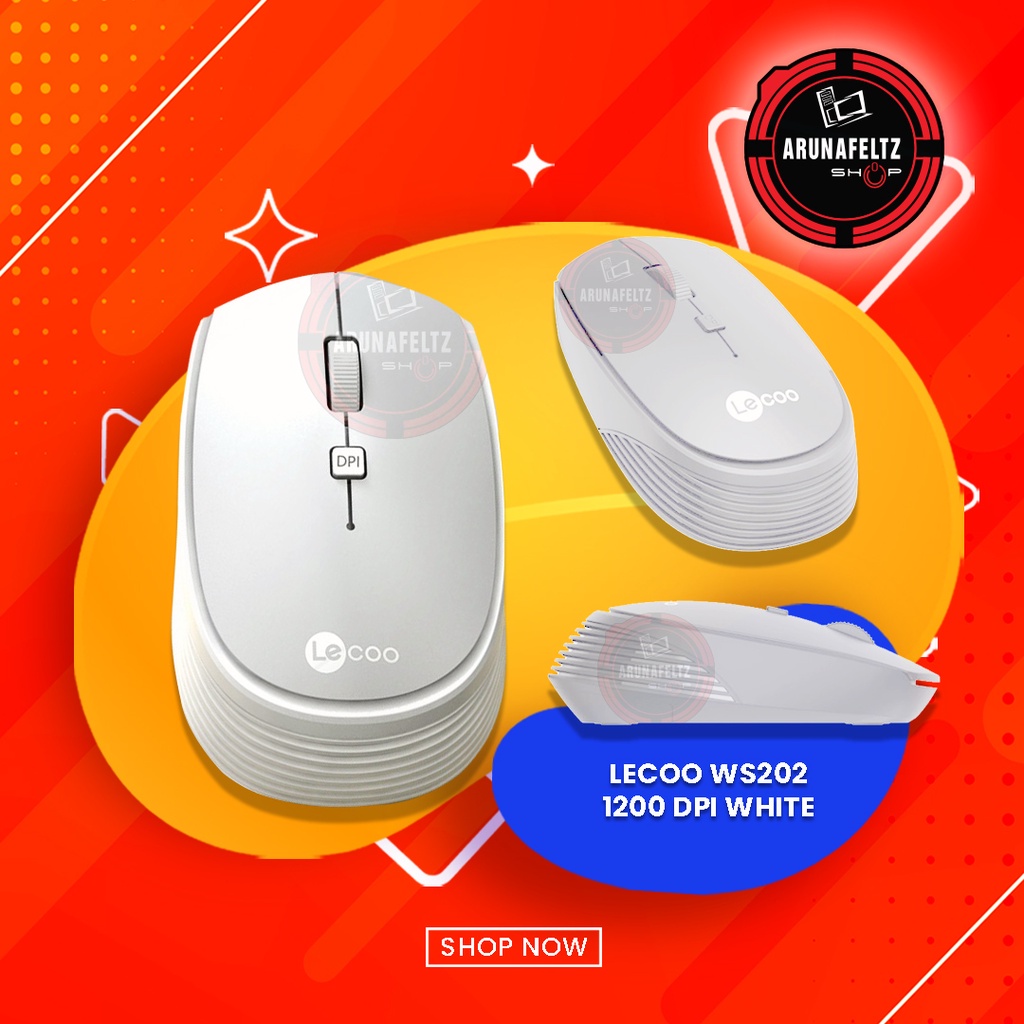 LECOO WS202 WHITE 1200DPI WIRELESS MOUSE | Shopee Philippines
