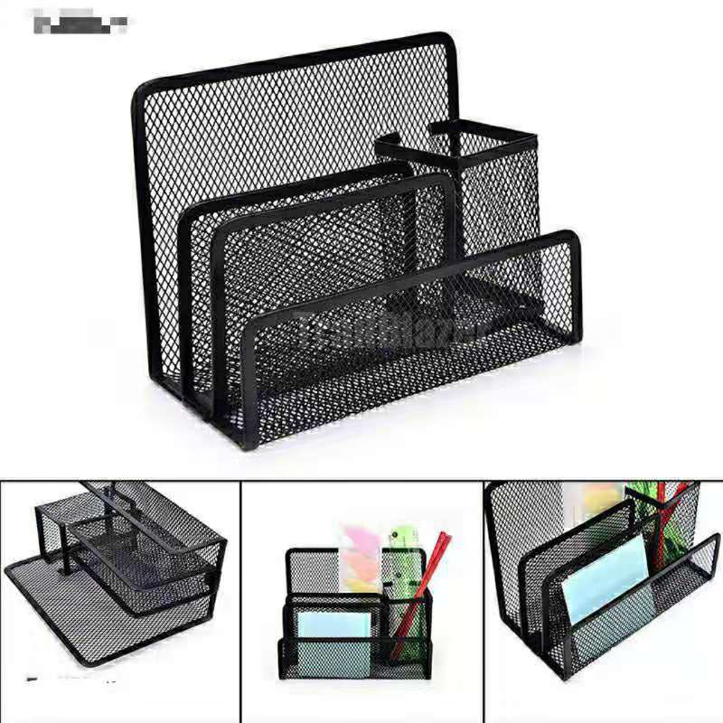 Tbph Black Metal Mesh Office Desk Organizer Set File Tray Pencil ...