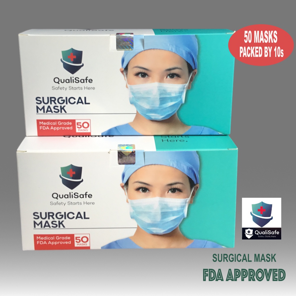 Qualisafe Face Mask Medical Grade FDA Approved [50 pcs] - Lynderm Store