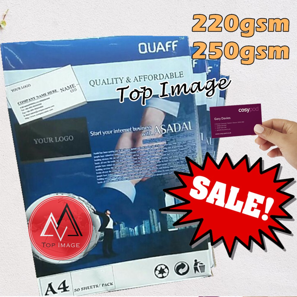 Quaff Calling Card white matte paper invitation matte paper 220gsm and ...