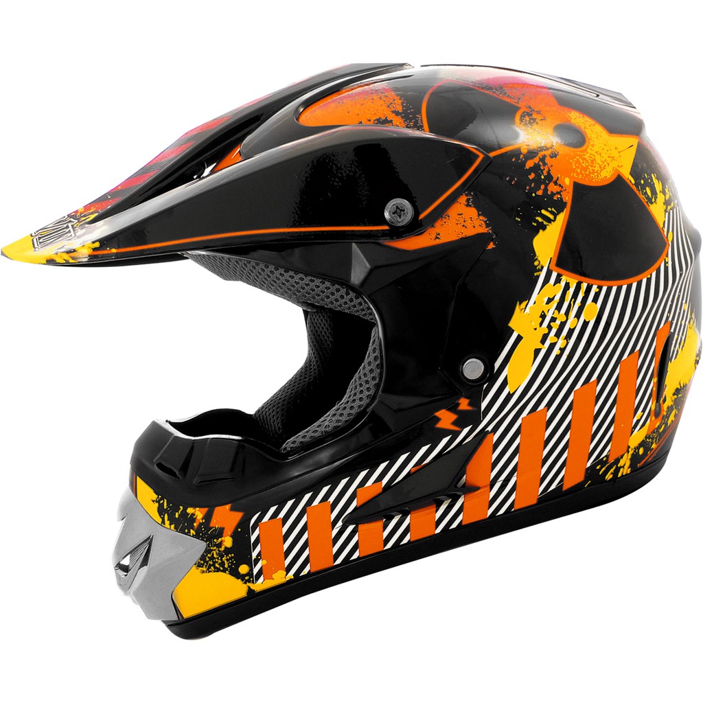 LEVIN Motocross J2001 Hazard Helmet (Black/Yellow/Orange) | Shopee ...
