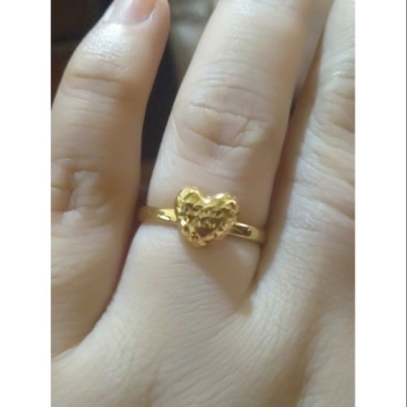 18K Saudi Gold Heart Ring | Shopee Philippines