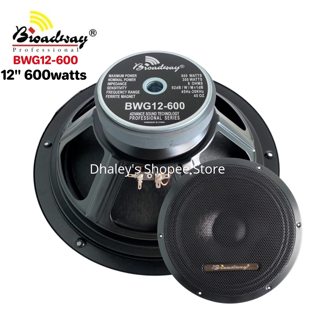 1pc. Original Broadway BWG12-600 12" 600watts Speaker 12inches Speaker ...