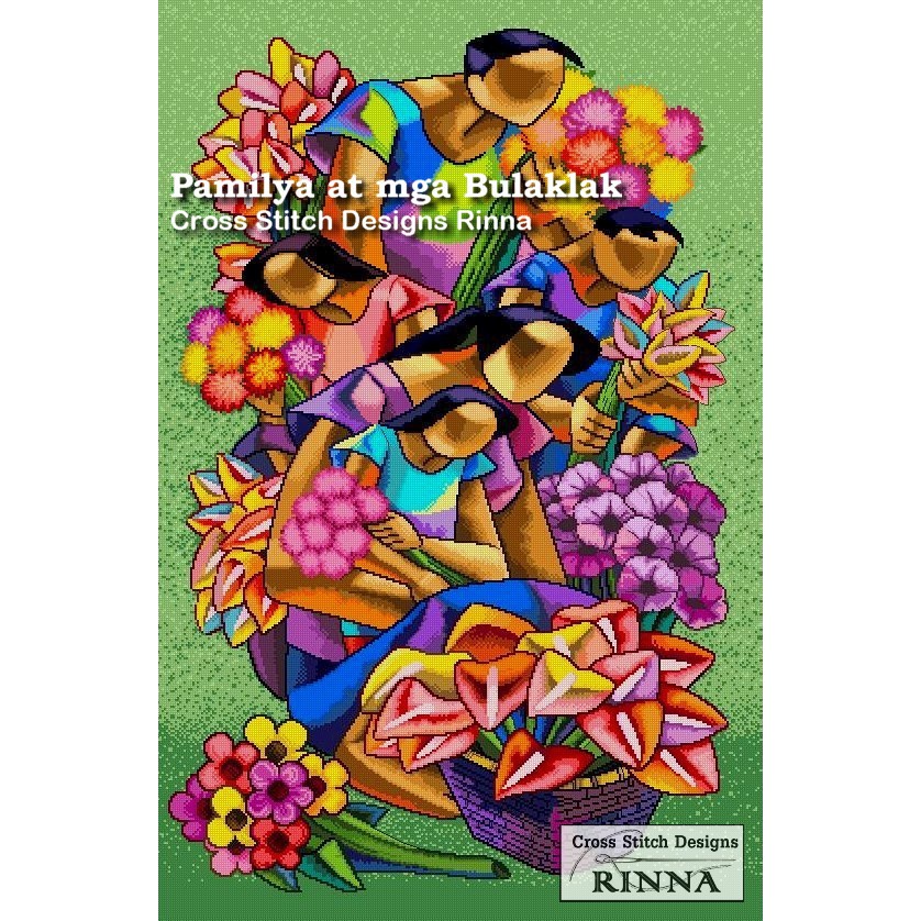 Cross Stitch Pattern only -PAMILYA at mga BULAKLAK -Pinoy Art Design ...