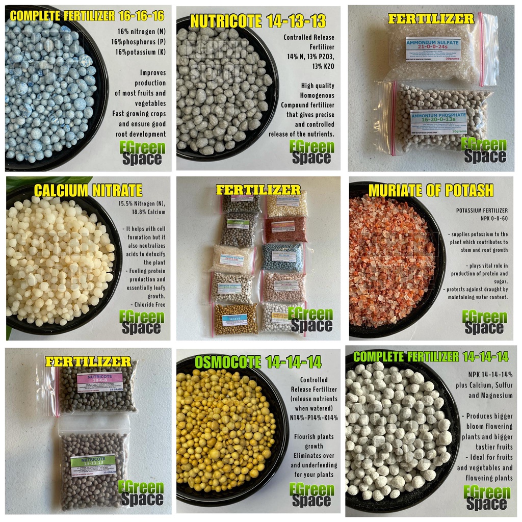FERTILIZER (Sample Pack) Plants Osmocote Nutricote Complete Urea Potash ...