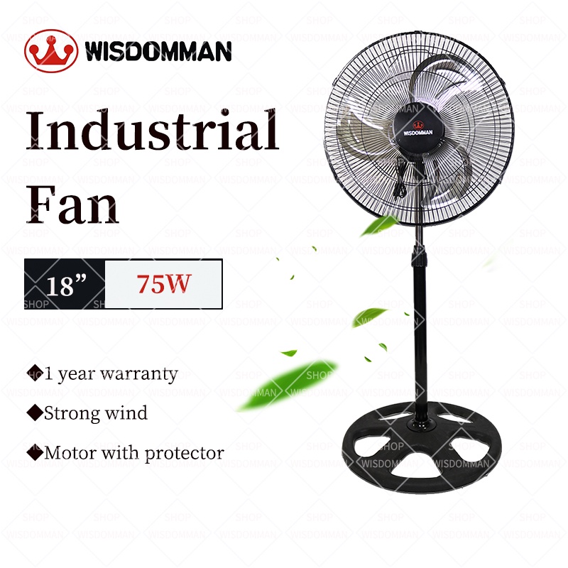 wisdomman-18-75w-electric-fan-industrial-fan-stand-fan-strong-wind
