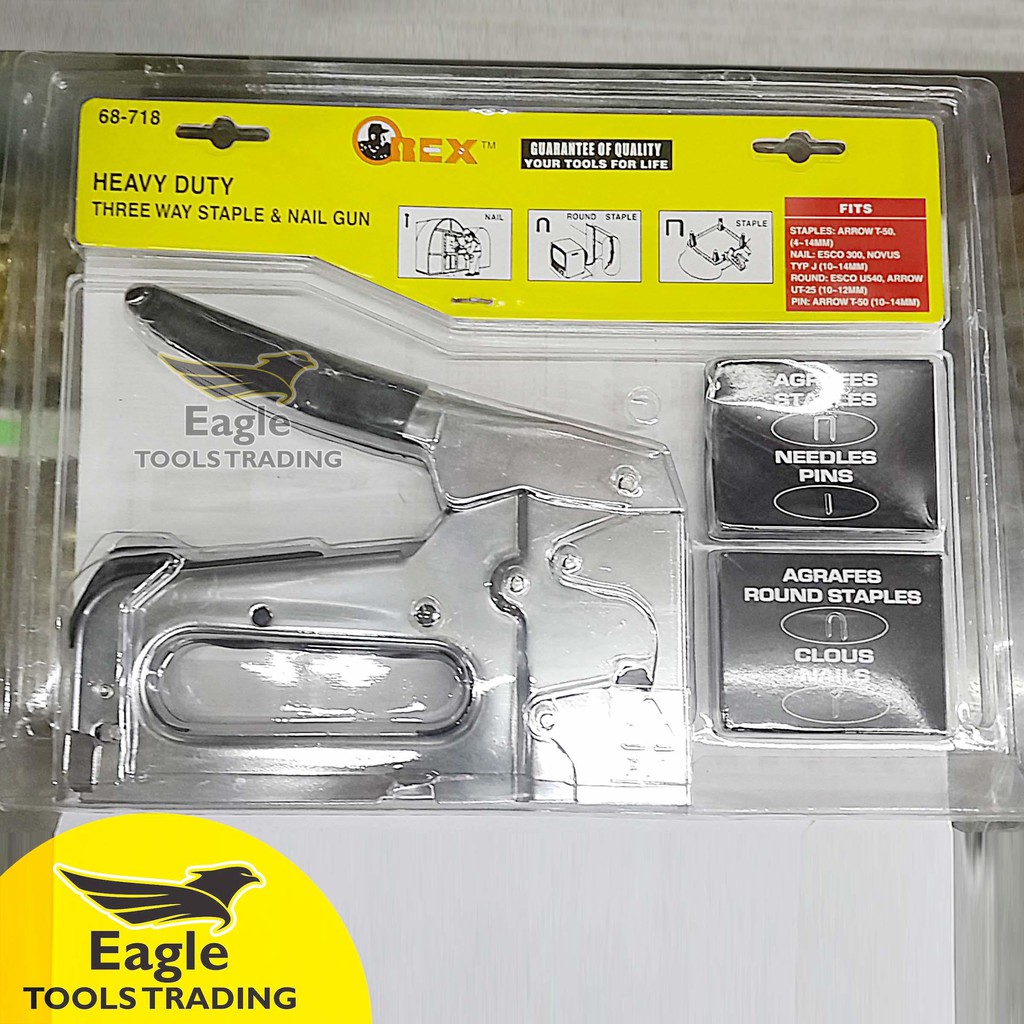 Orex Heavy Duty 3-way Staple & Nail Gun (Gun Tacker) | Shopee Philippines