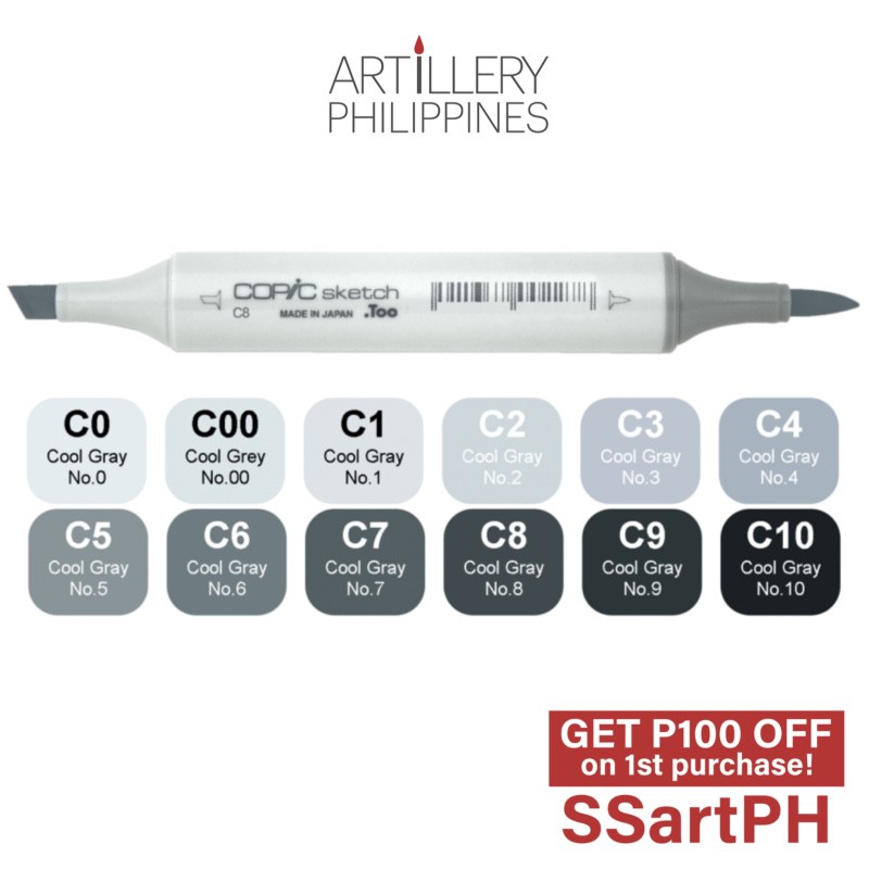 Copic Sketch Marker Cool Gray/Cool Grey | Shopee Philippines
