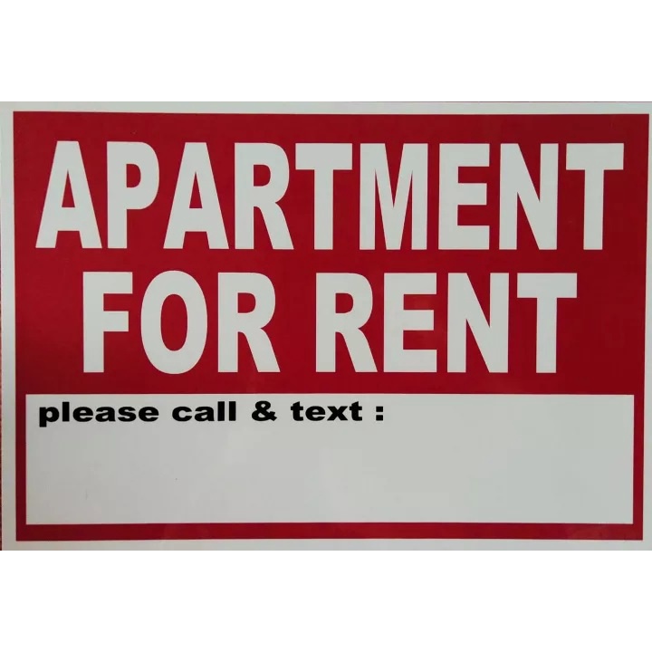 Laminated Apartment for rent signage A4 Size | Shopee Philippines
