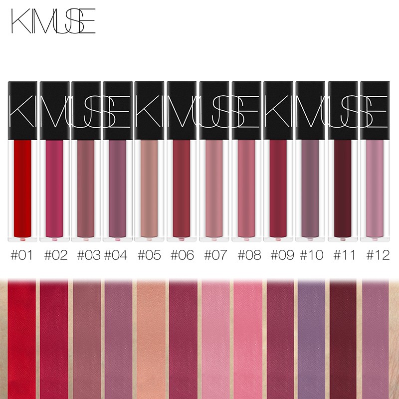 KIMUSE 12Colors Makeup Lipstick Maquiagem Matte Lipstick Long-lasting ...
