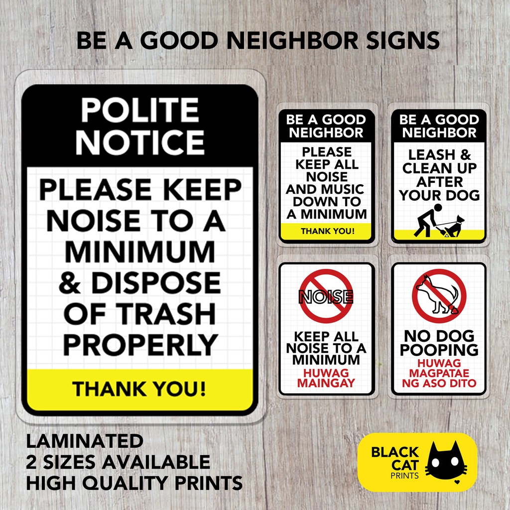 Reminder for Neighbors Signs | Shopee Philippines