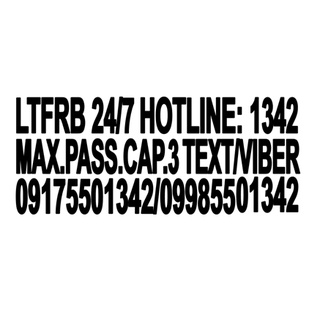 LTFRB 24/7 HOTLINE STICKER set | Shopee Philippines