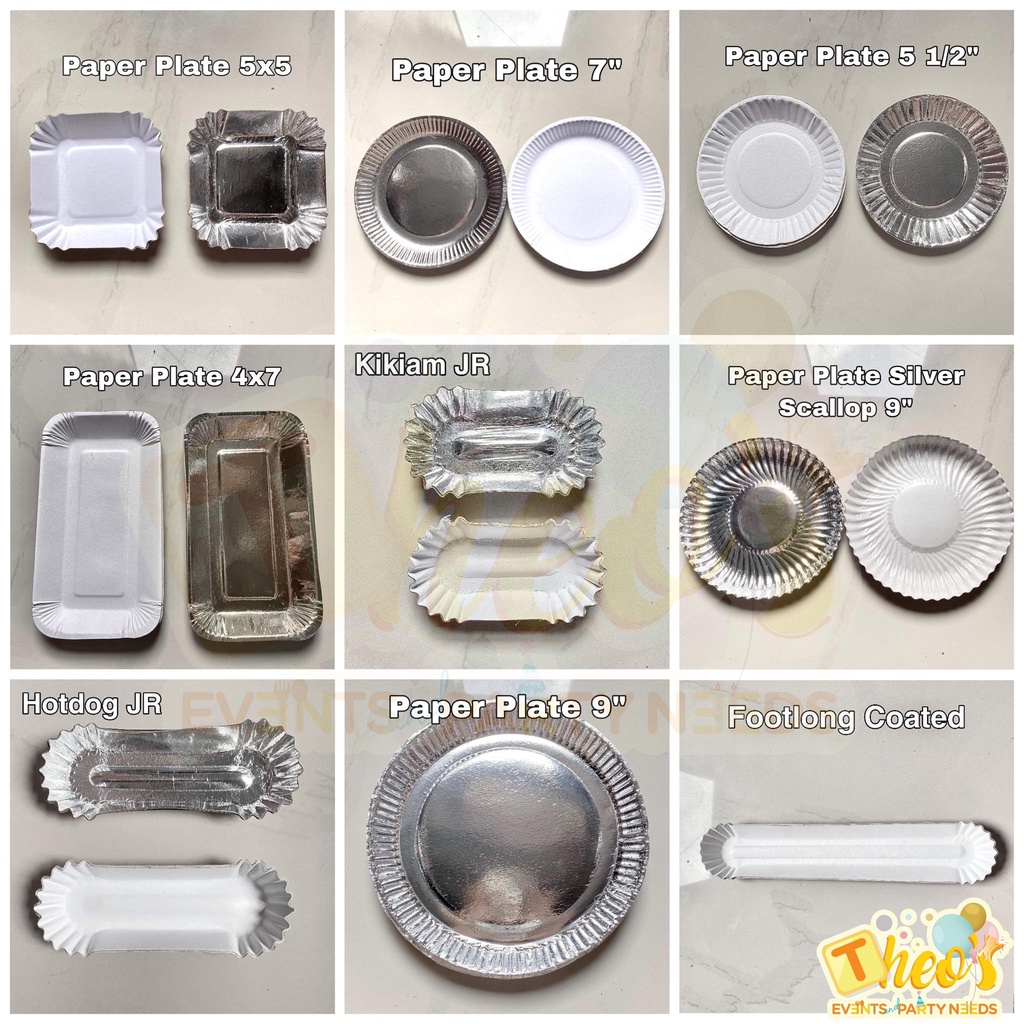 40pcs Disposable Paper Plate All Sizes Fishball Kikiam Footlong