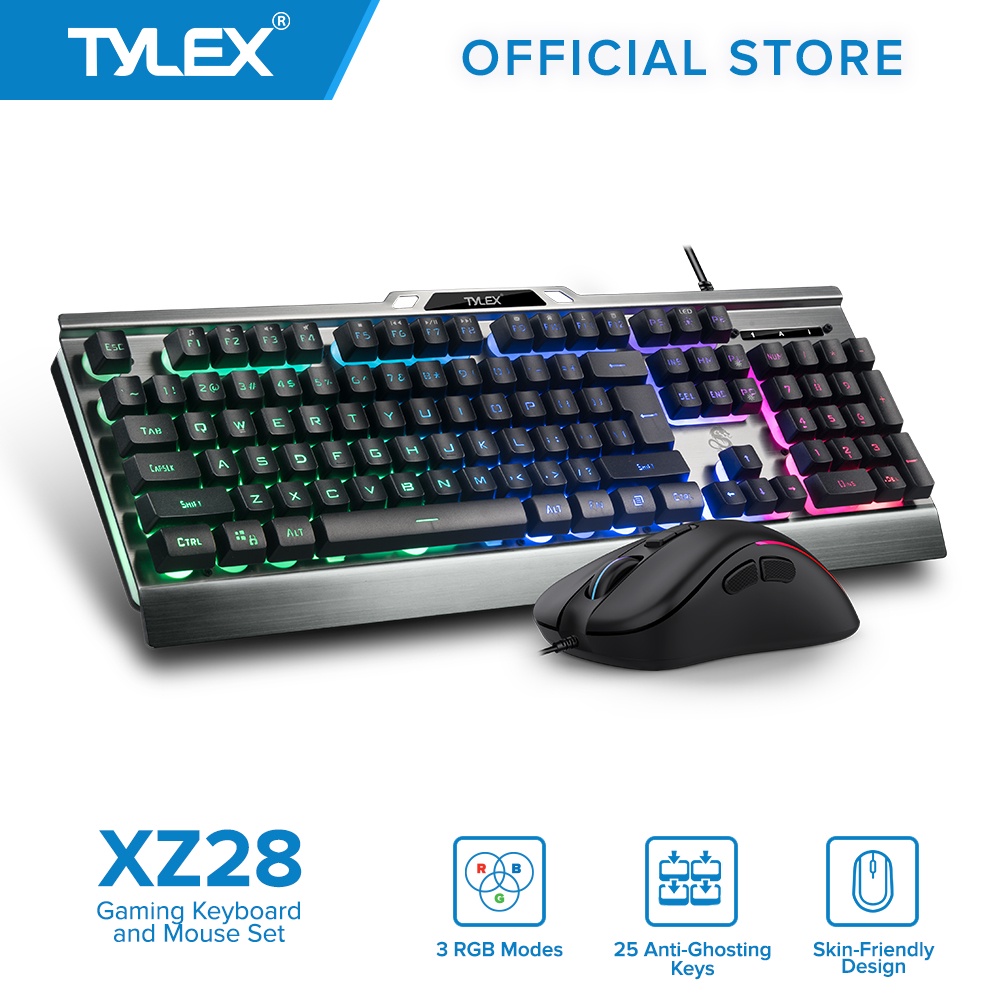 Tylex XZ28 RGB Backlit Metal Gaming Keyboard and Mouse Set Anti ...