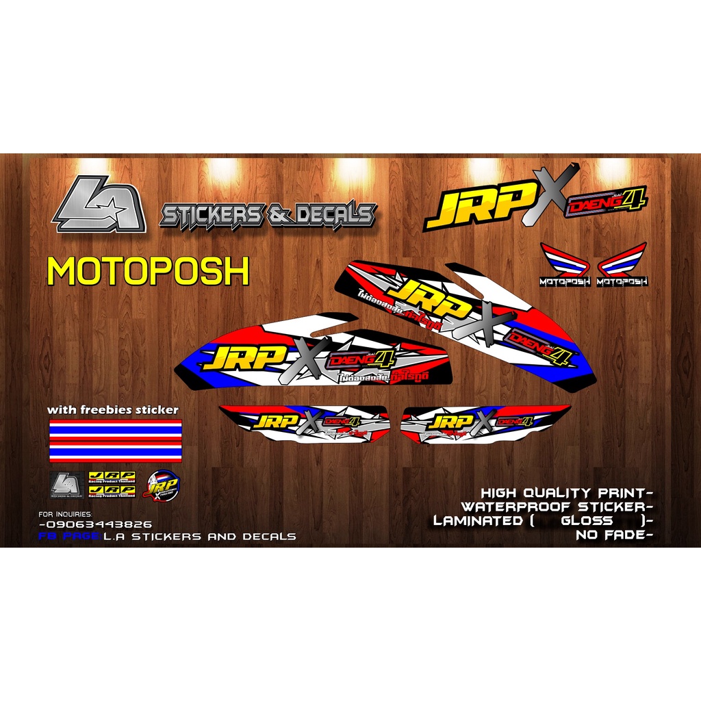 MOTOPOSH 125/155 TANK JRP X DAENG STOCK DECAL CUSTOMIZED (TANK AND ...