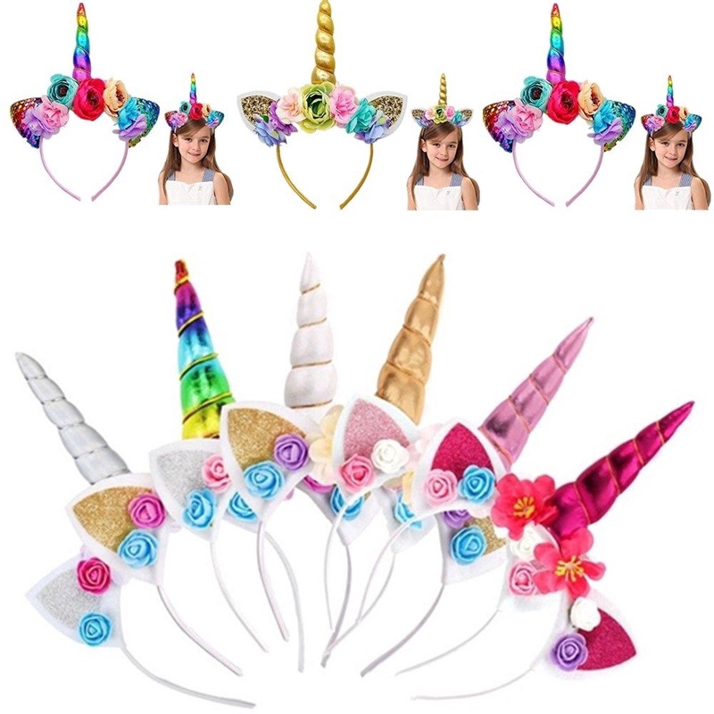 Magical Unicorn Horn Head Party Kids Hair Headband Fancy Dress Cosplay ...