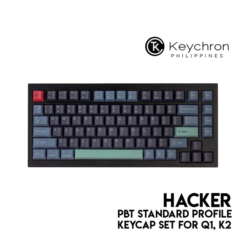 Keychron Hacker PBT Keycap Set for Q1, K2 (Standard Profile, Dye ...