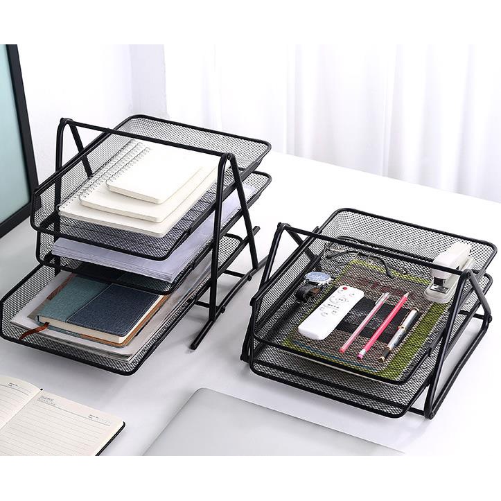 2--3 Layer Desk File Organizer Document Paper Tray | Shopee Philippines