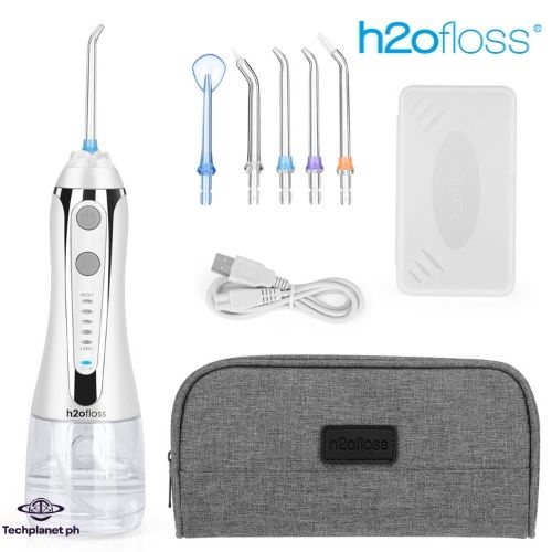 H2ofloss HF-2 Portable Water Flosser Irrigator with Travel Case 5 Tips ...