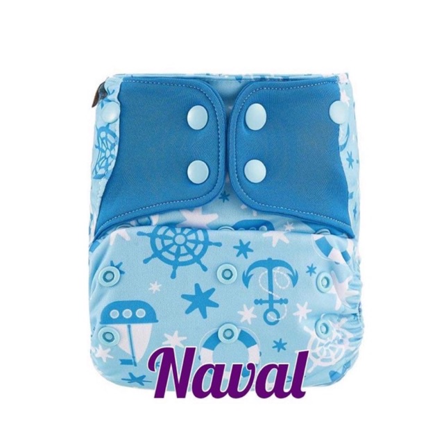 Booldeet POSH Cloth Diaper - NAVAL with 4-Layer Contoured Microfiber ...
