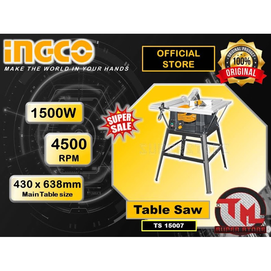 INGCO Table Saw TS15007 • Tm ss | Shopee Philippines