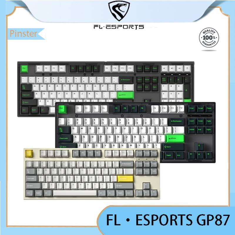 FL·ESPORTS GP87 mechanical keyboard hot-swappable wired gaming PBT ...
