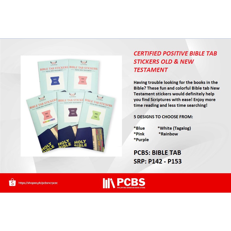 PCBS Bible Tab Stickers Old & New testament Certified Positive (Thumb ...