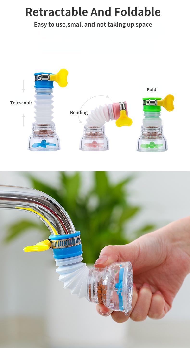 WG 360 Degree Rotary Faucet Extender Flexible Kitchen Shower Tap Water ...