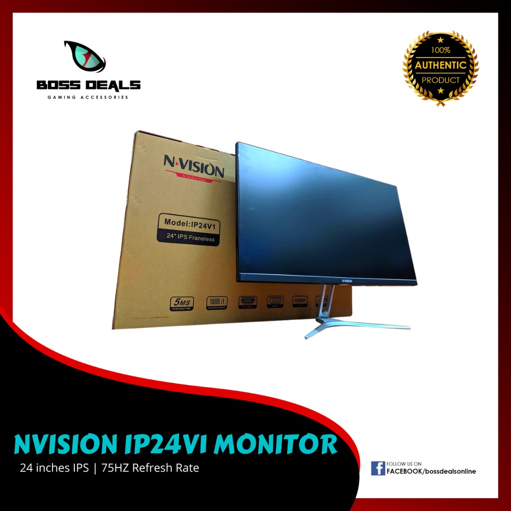 NVISION IP24V1 24 inches 75Hz IPS Frameless Gaming Monitor | Shopee ...