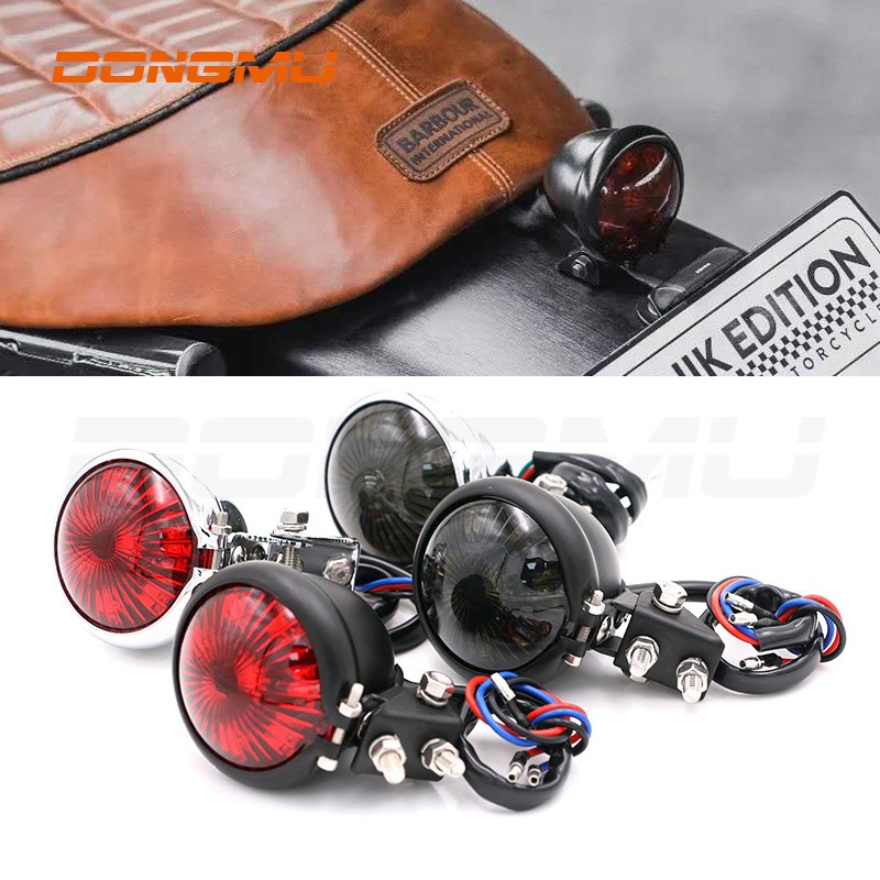 Universal retro motorcycle Adjustable LED rear brake tail light vintage ...